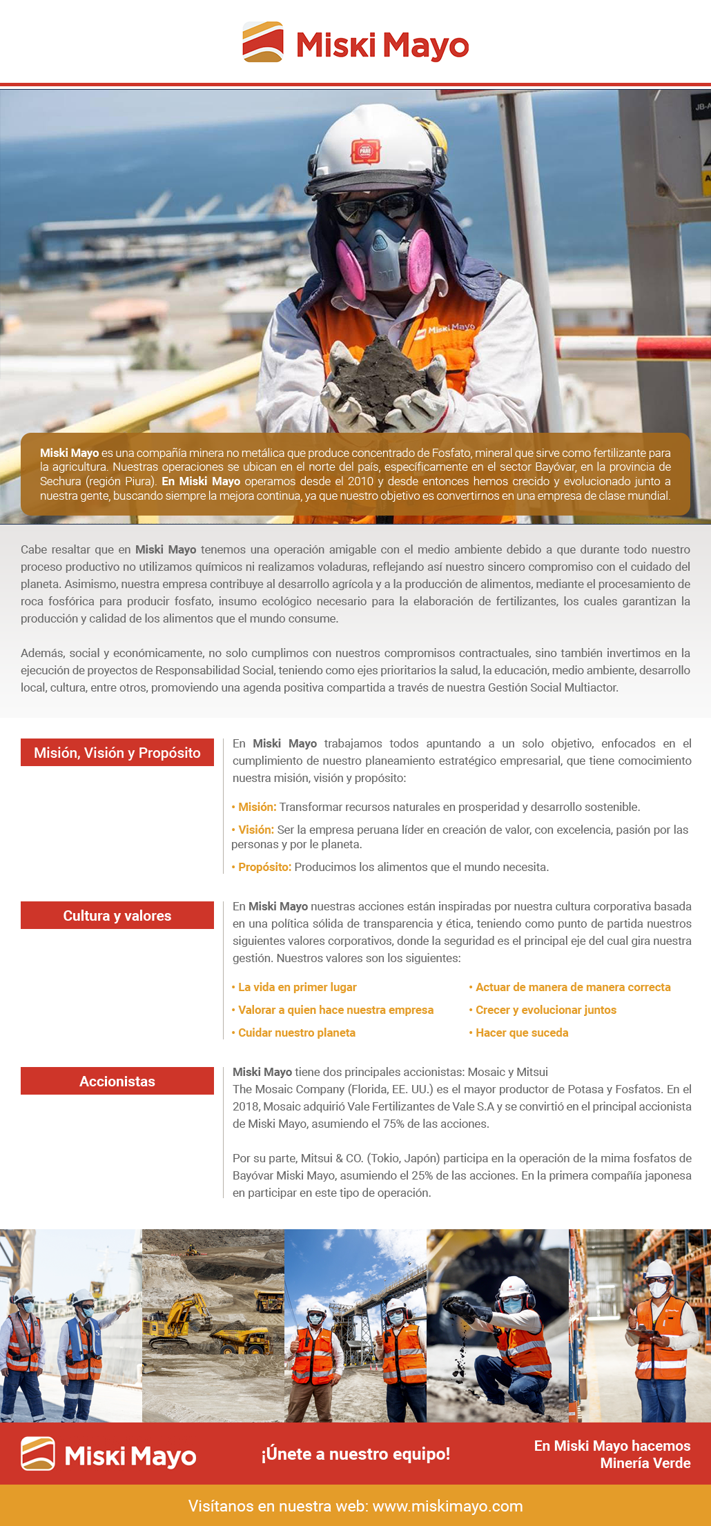 Trabajar en COMPAÑIA MINERA MISKI MAYO - Empleos en COMPAÑIA MINERA ...