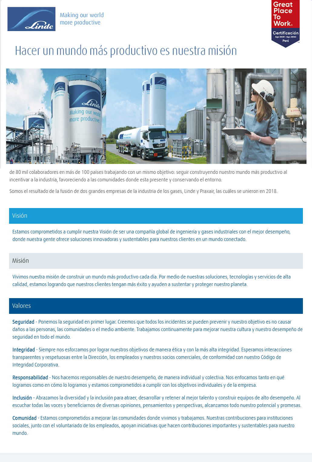 Trabajar en Linde - Empleos en Linde en Perú - Bumeran.com.pe